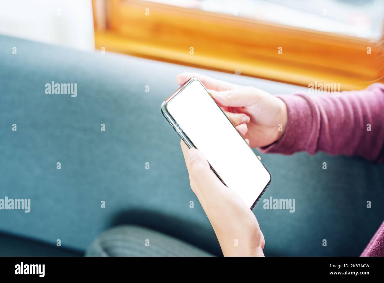 shopping, meeting, information searching, Asian woman using a white ...