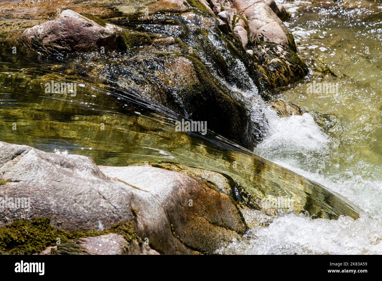 Landscape on the upper course of the river Gilort, Gorj, Romania ...