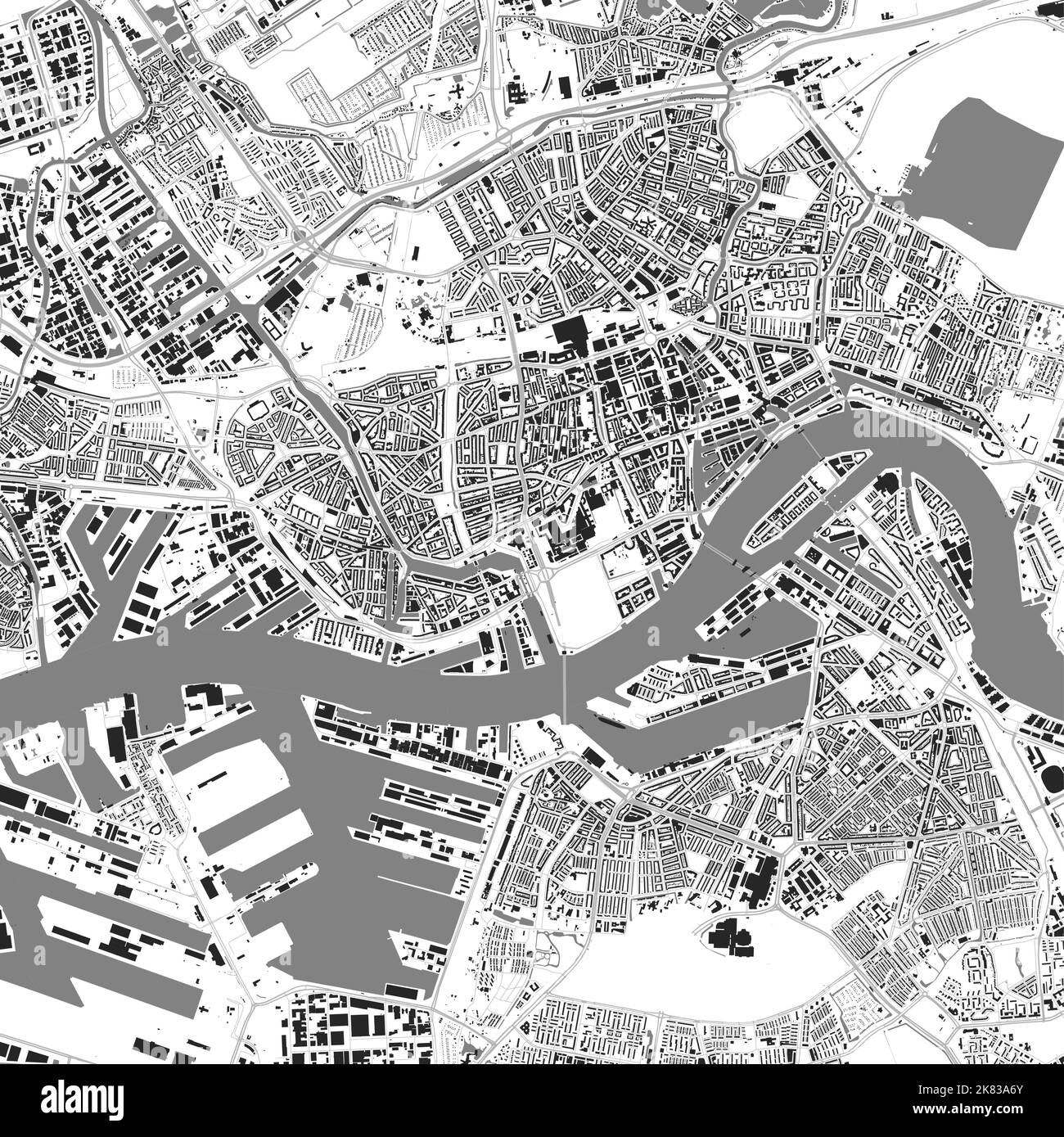 Urban city vector map of Rotterdam. Vector illustration, Rotterdam map ...