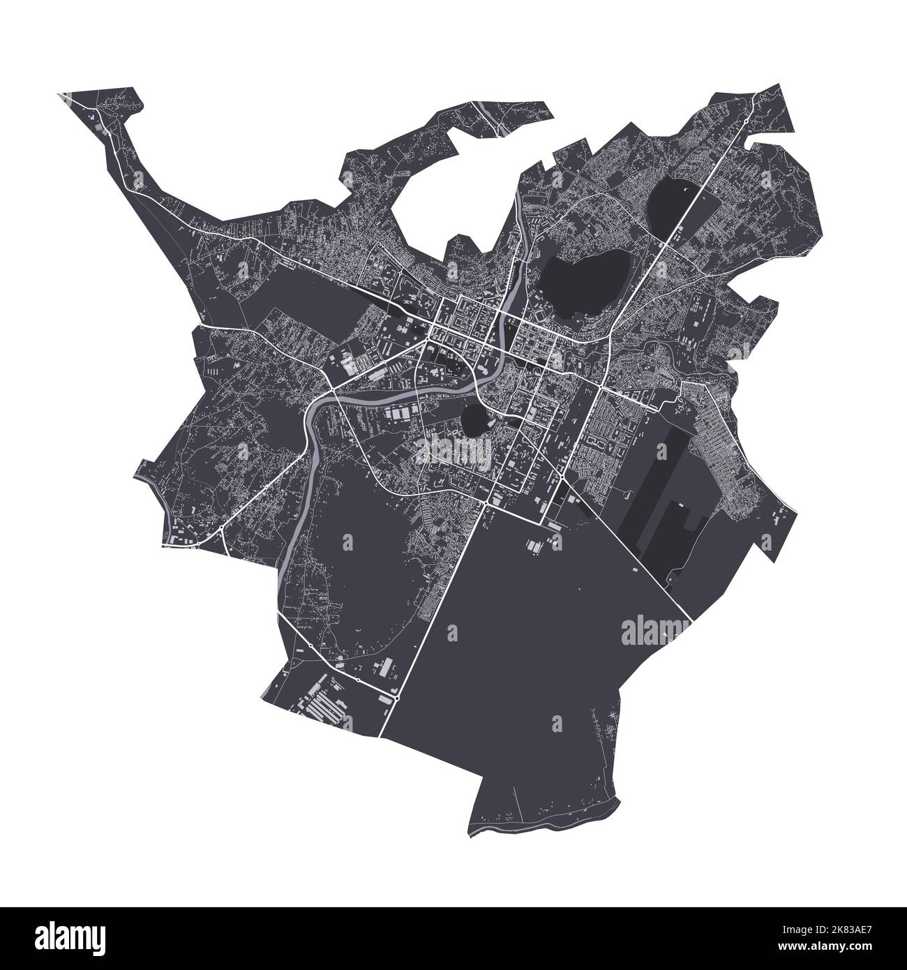Podgorica vector map. Detailed vector map of Podgorica city ...
