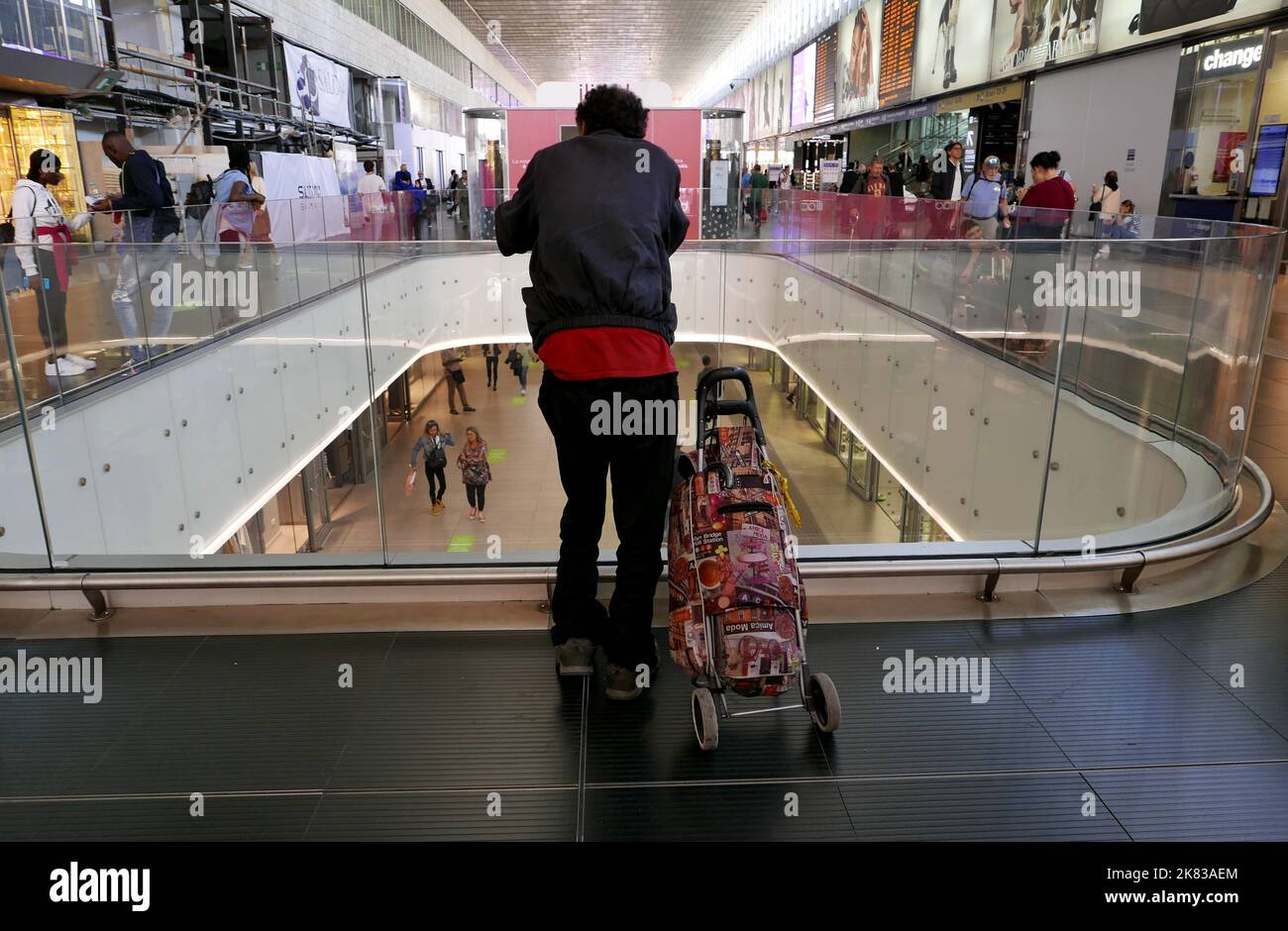 A man stands inside Stazione Termini in Rome, Italy, October 18 2022 ...