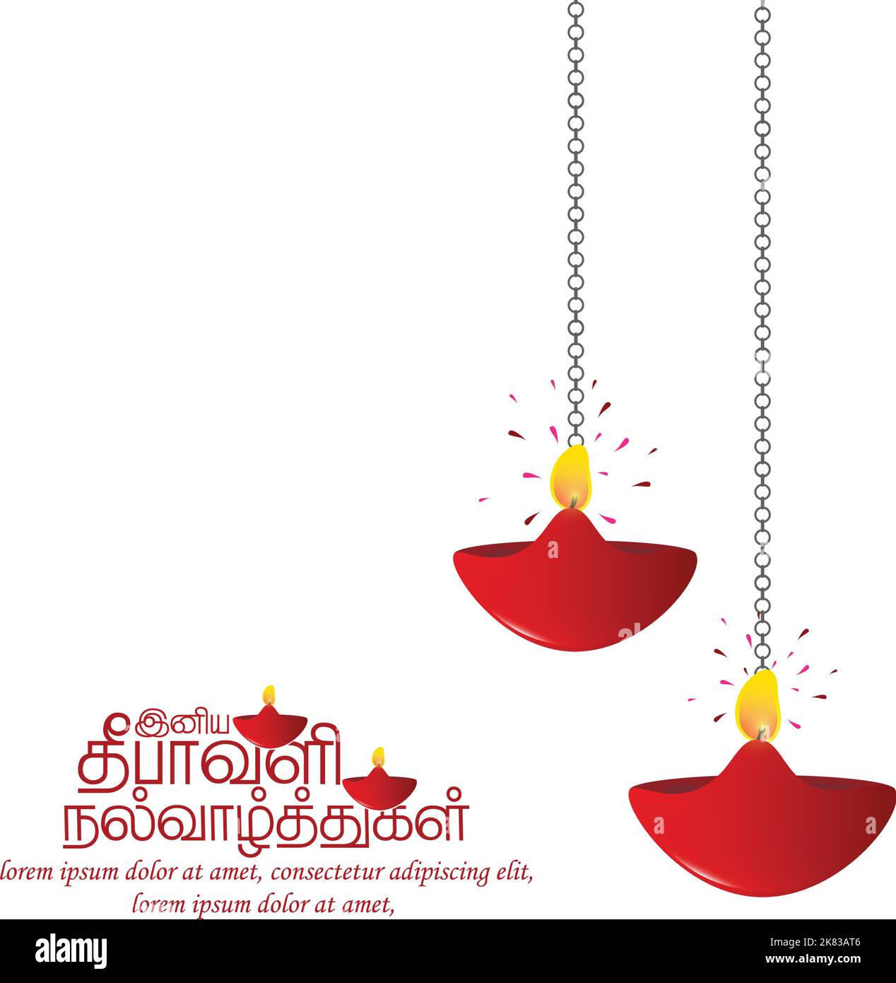 Vector illustration or greeting card for Diwali festival with Diwali ...