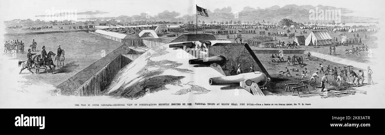 The War in South Carolina - External view of fortifications recently ...