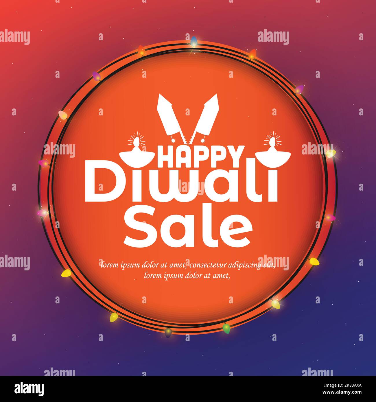 Vector illustration or greeting card for Diwali festival with Diwali ...