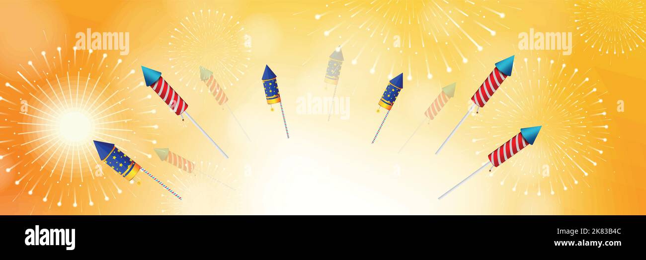 Festival fireworks celebration banner background Stock Vector Image ...