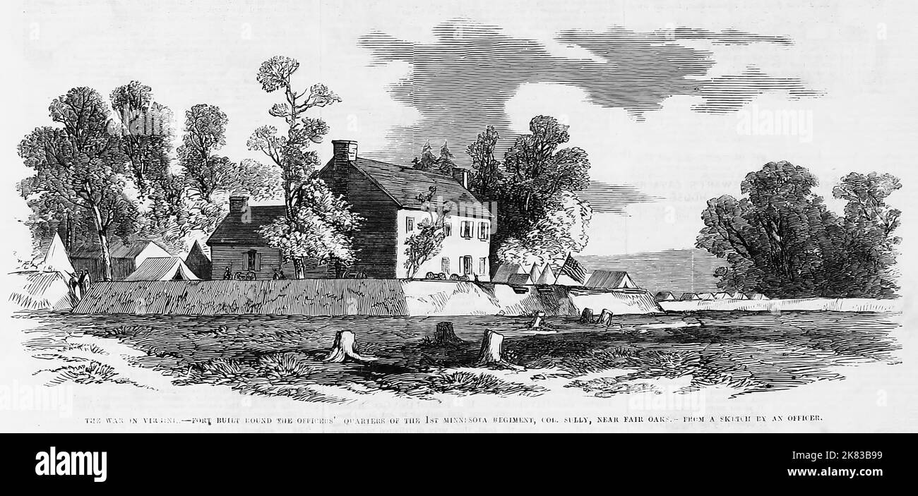 The War in Virginia - Fort built round the officers' quarters of the ...