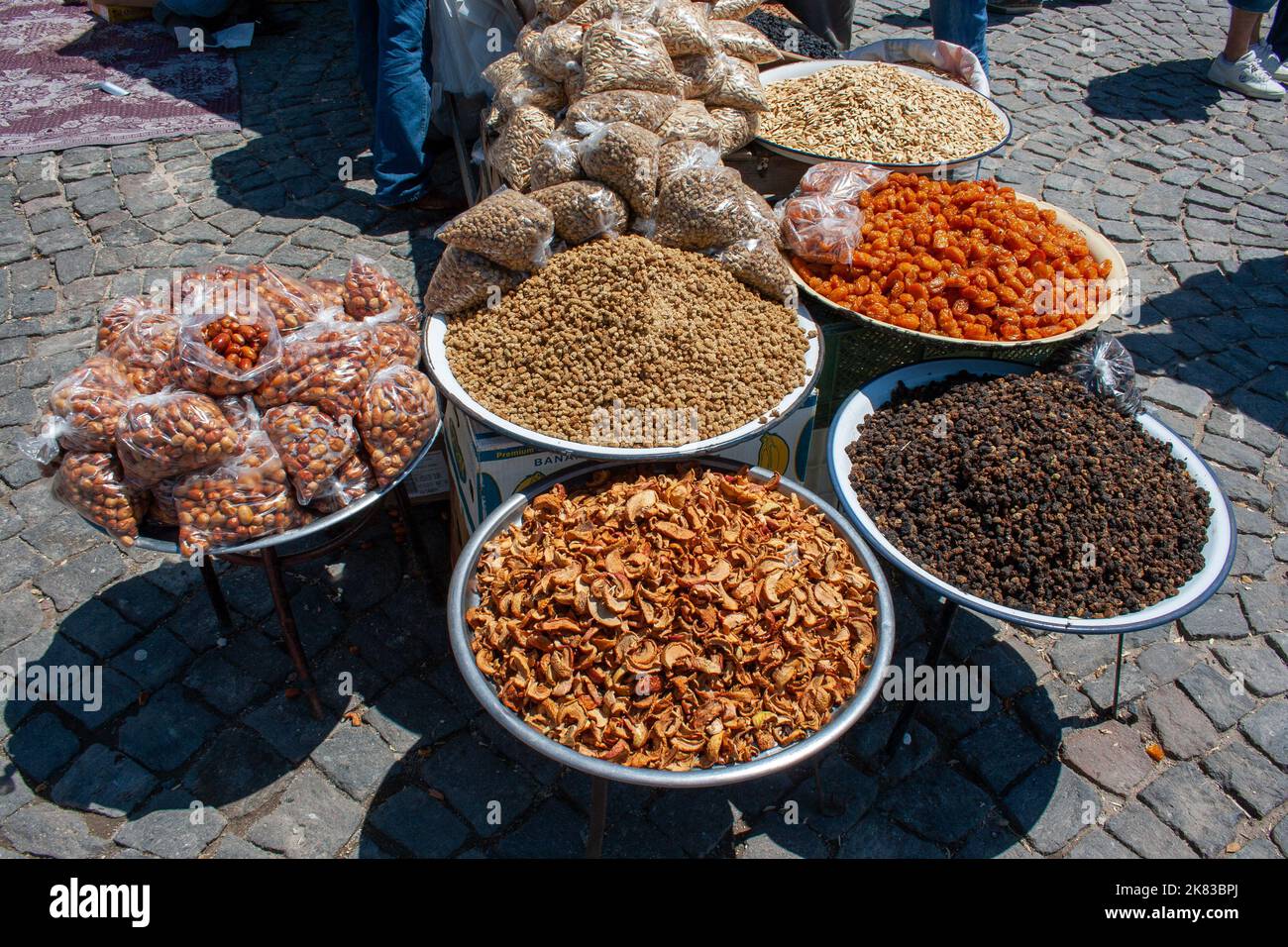 A market with various spices and street food in Turkey Stock Photo - Alamy