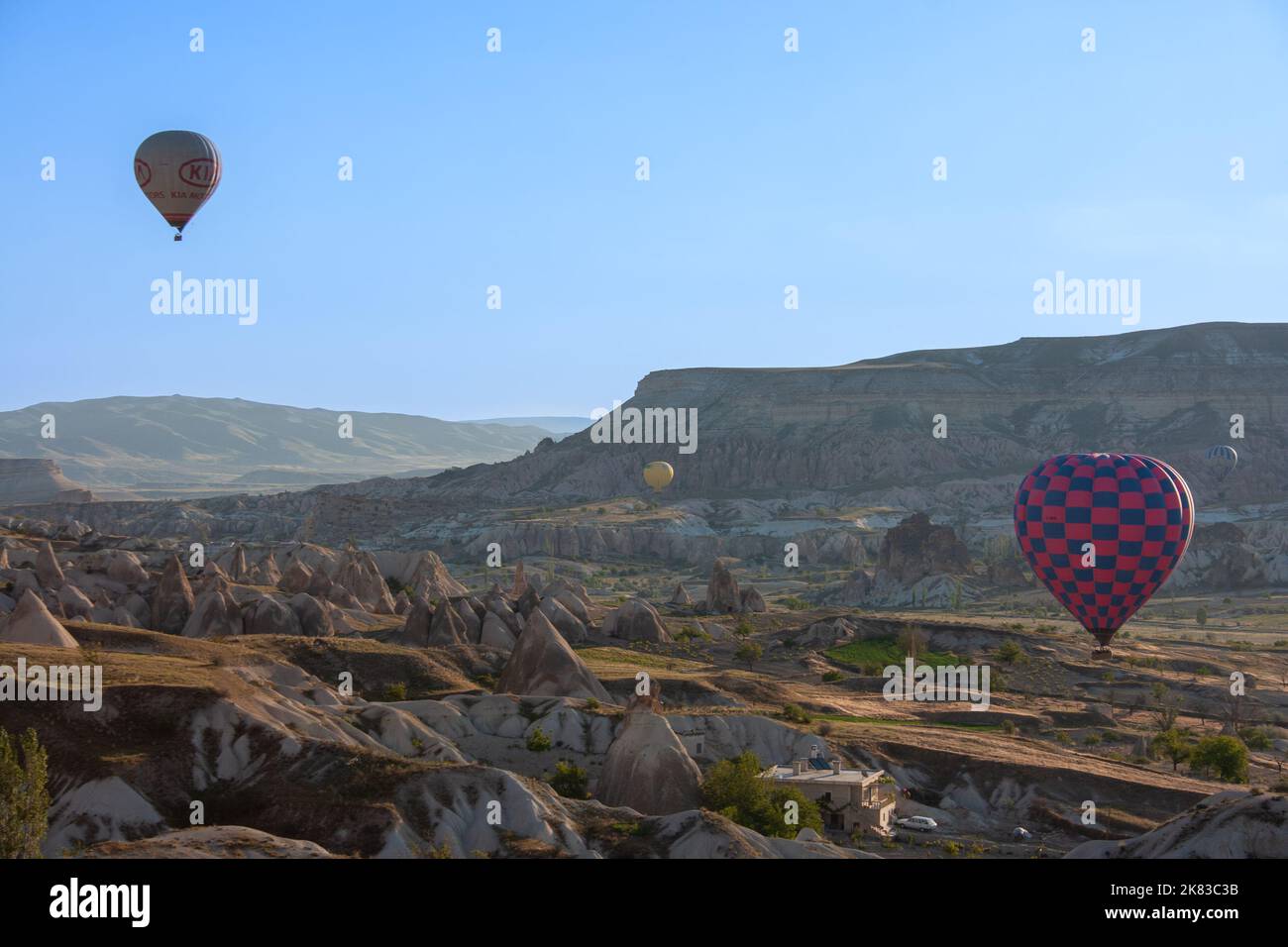 Hot air balloons in Cappadocia Turkey. Cappadocia background. Hot air ...