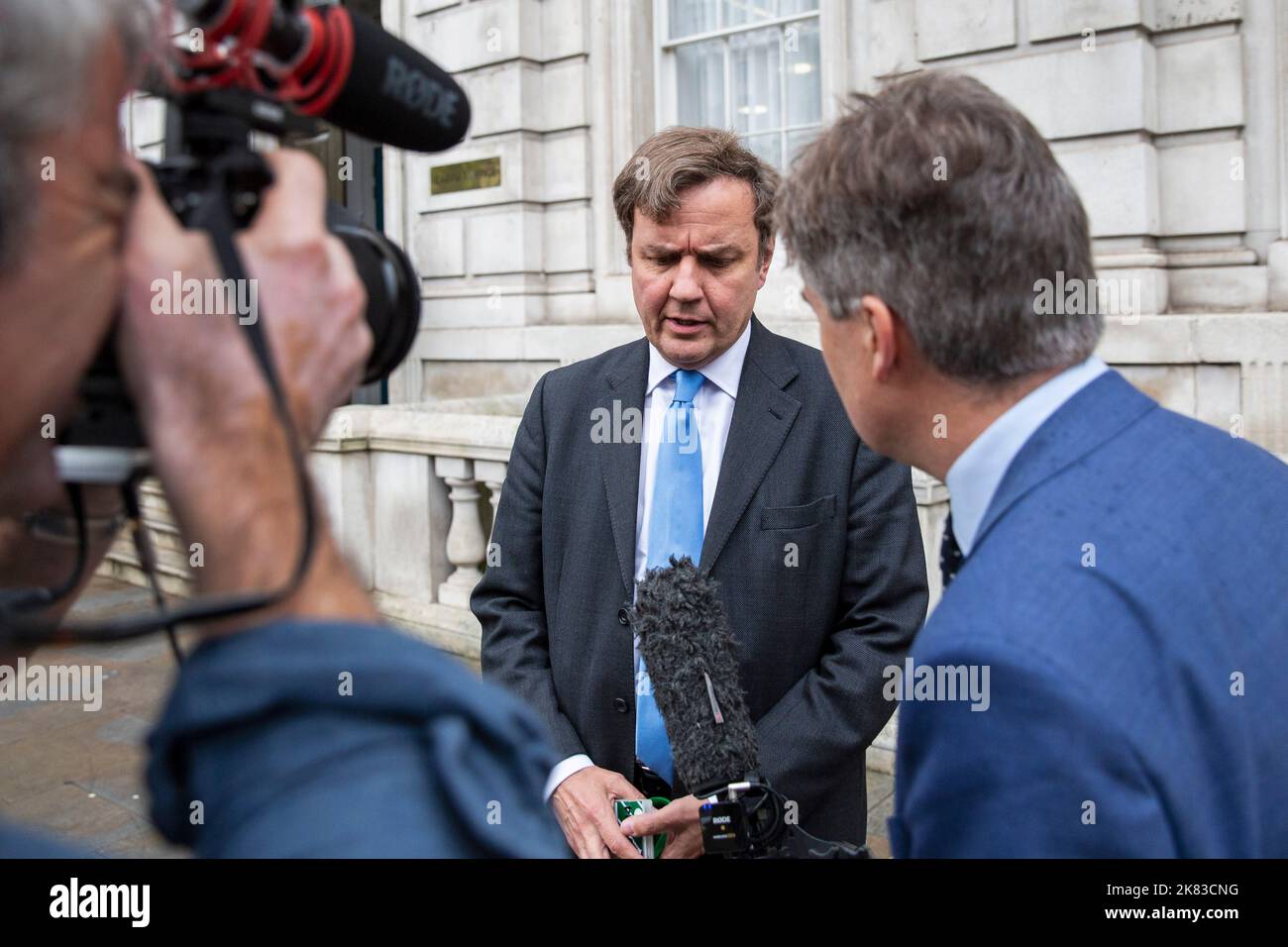 Minister for Trade and Policy Greg Hands leaves the Cabinet Office ...