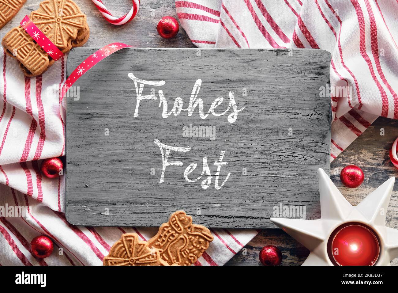 Text Frohes Fest means Happy holidays, Festive Season in German ...