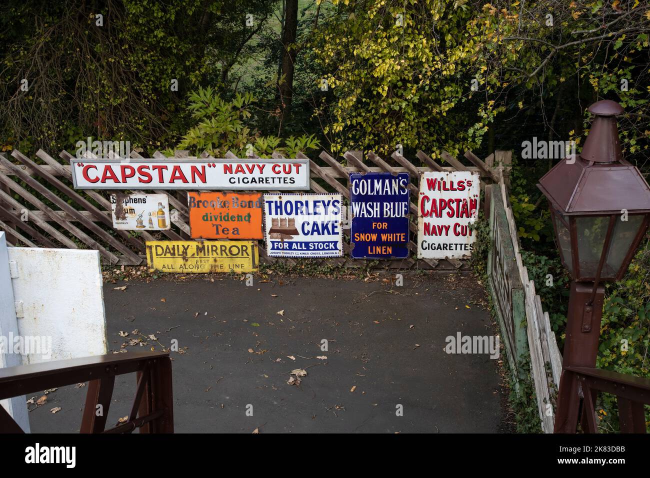 Vintage Railway platform Enamel signs advertising retail products at ...