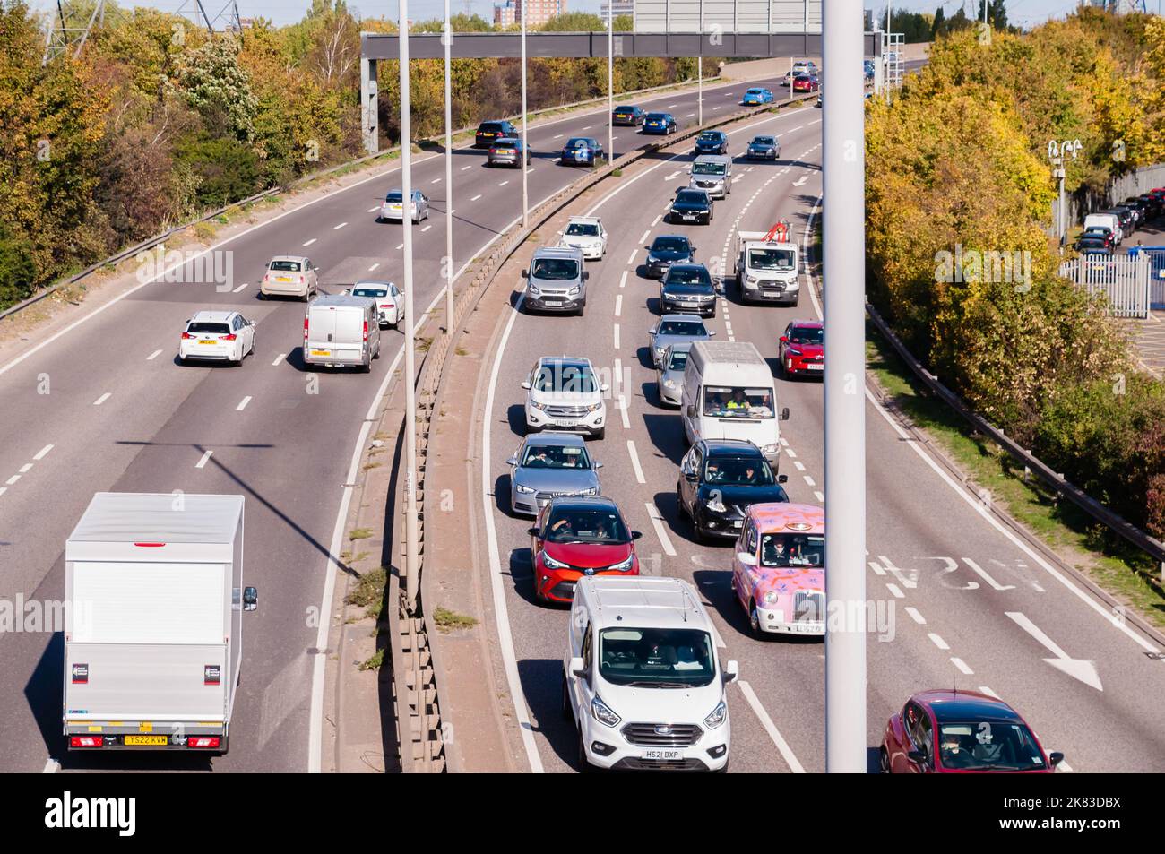 Traffic on the North Circular Road A406 near Barking, London Stock ...