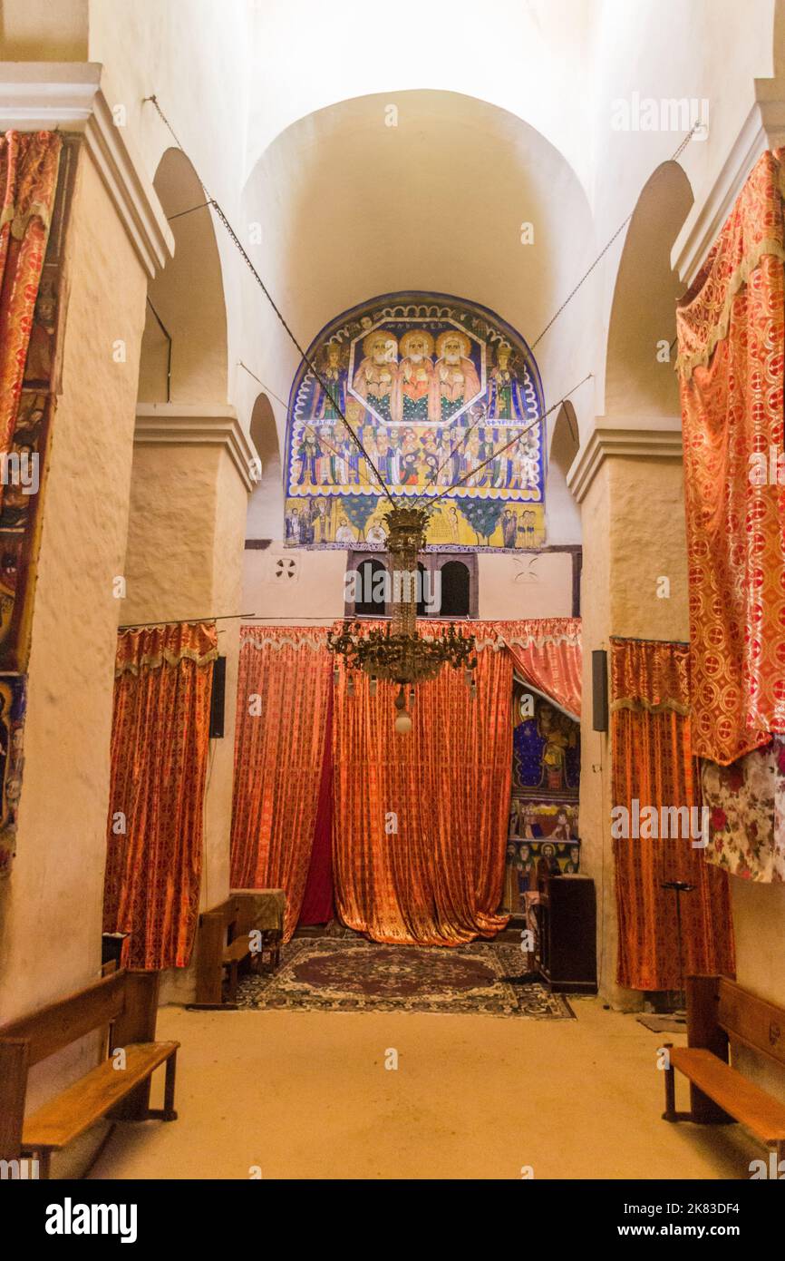 AXUM, ETHIOPIA - MARCH 19, 2019: Interior of the Old Church of St Mary ...