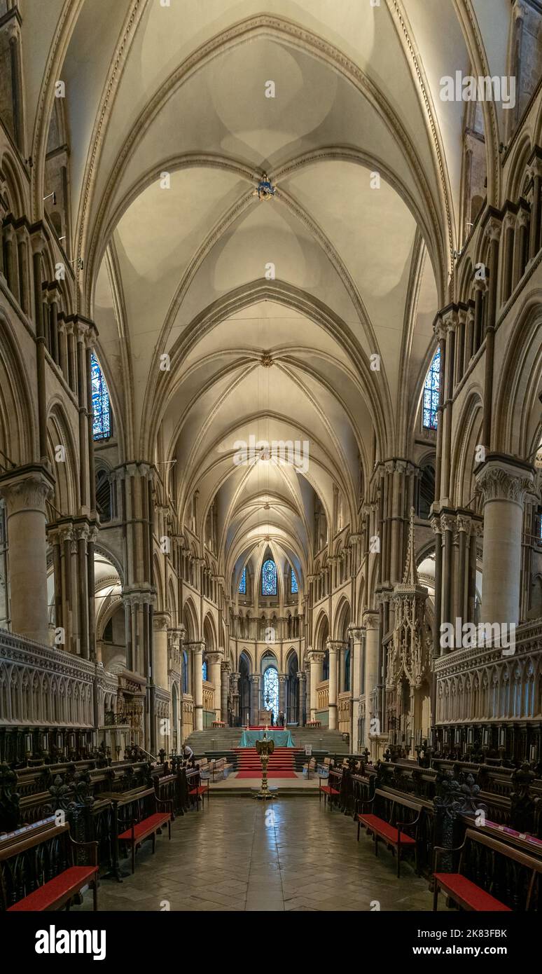 Canterbury, United Kingdom - 10 September, 2022: view of the Quire and the steps leading to the ...