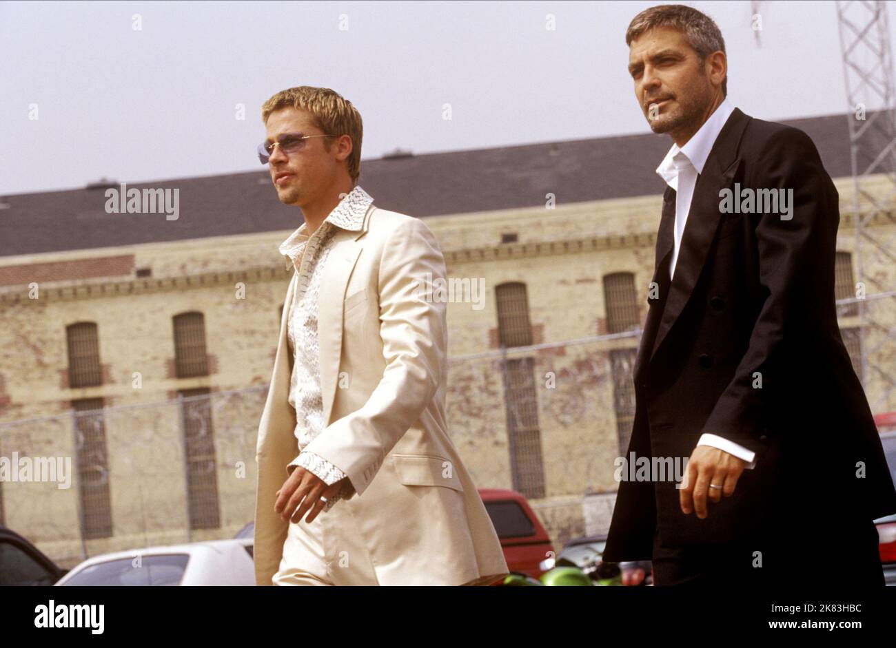 Brad Pitt & George Clooney Film: Ocean'S Eleven; Ocean'S 11 (USA 2001) Characters: Rusty Ryan ...