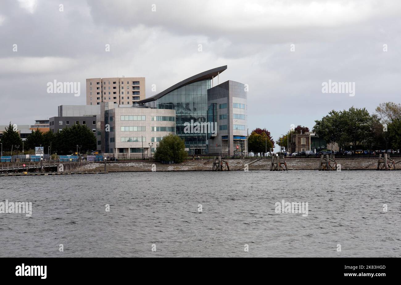 Atradius building from across Cardiff Bay.. October 2022. Autumn Stock ...