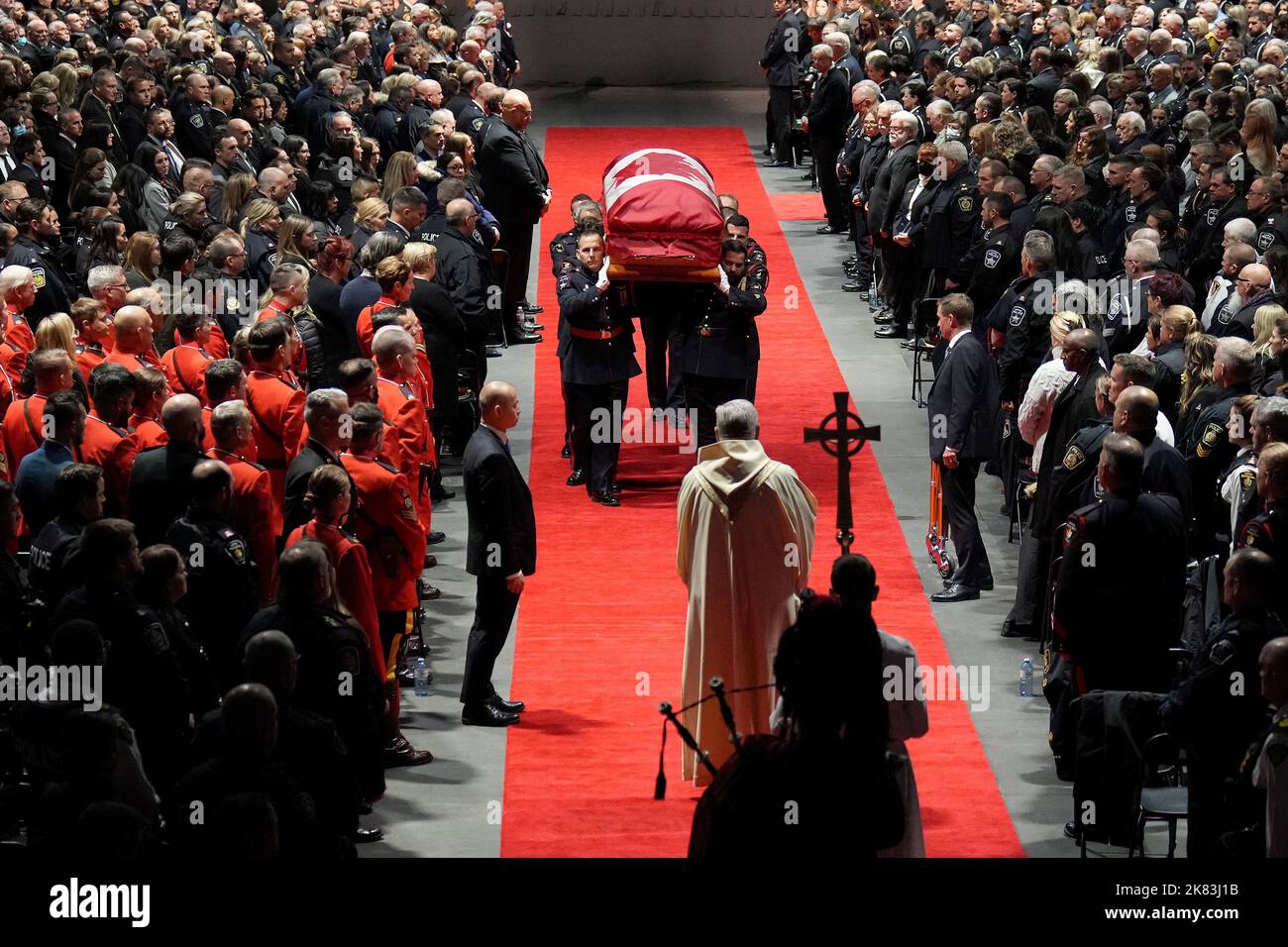 The casket of South Simcoe Police Service constable Morgan Russell is ...