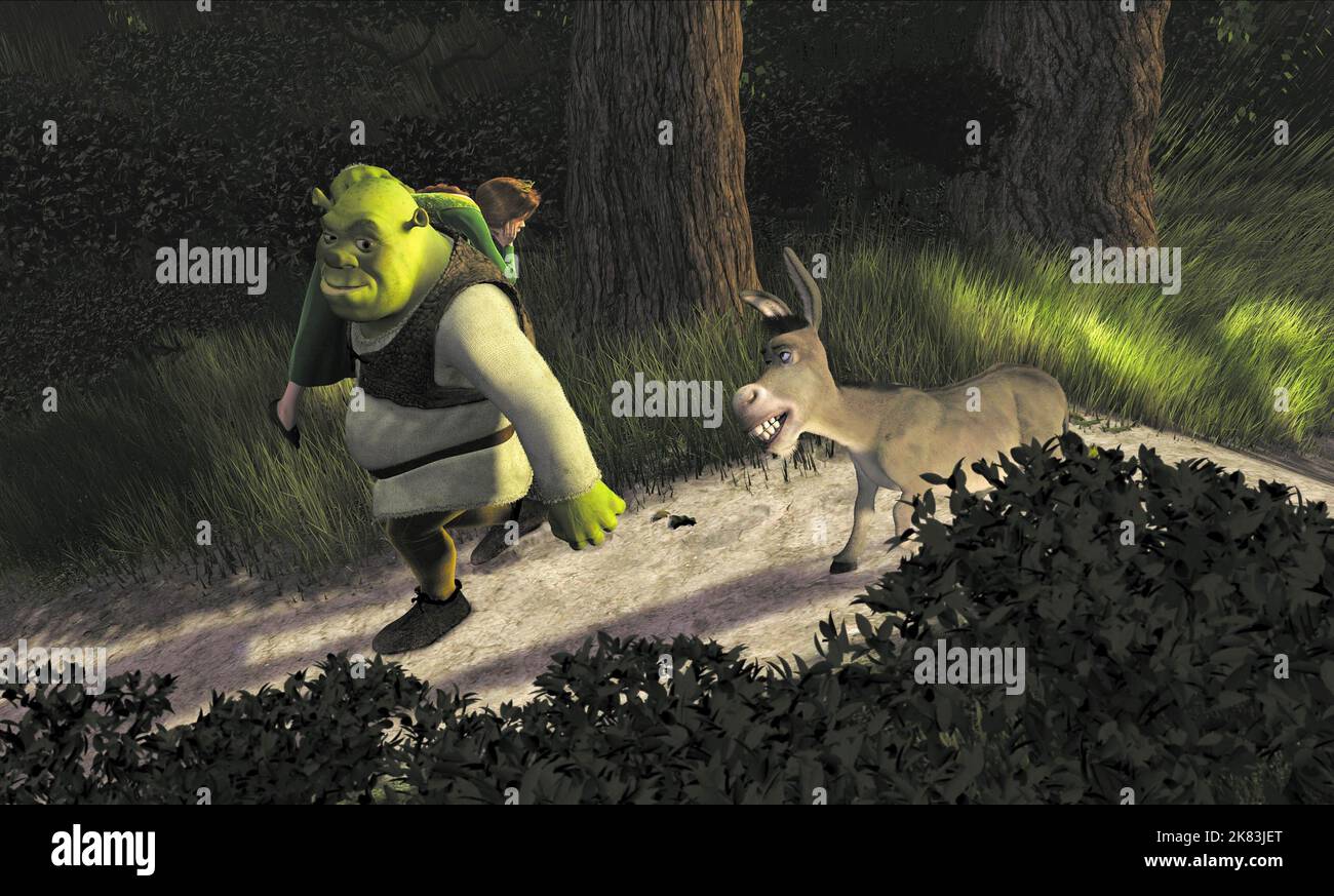 Shrek, Princess Fiona & Donkey Film: Shrek (USA 2001) Characters: Shrek ...