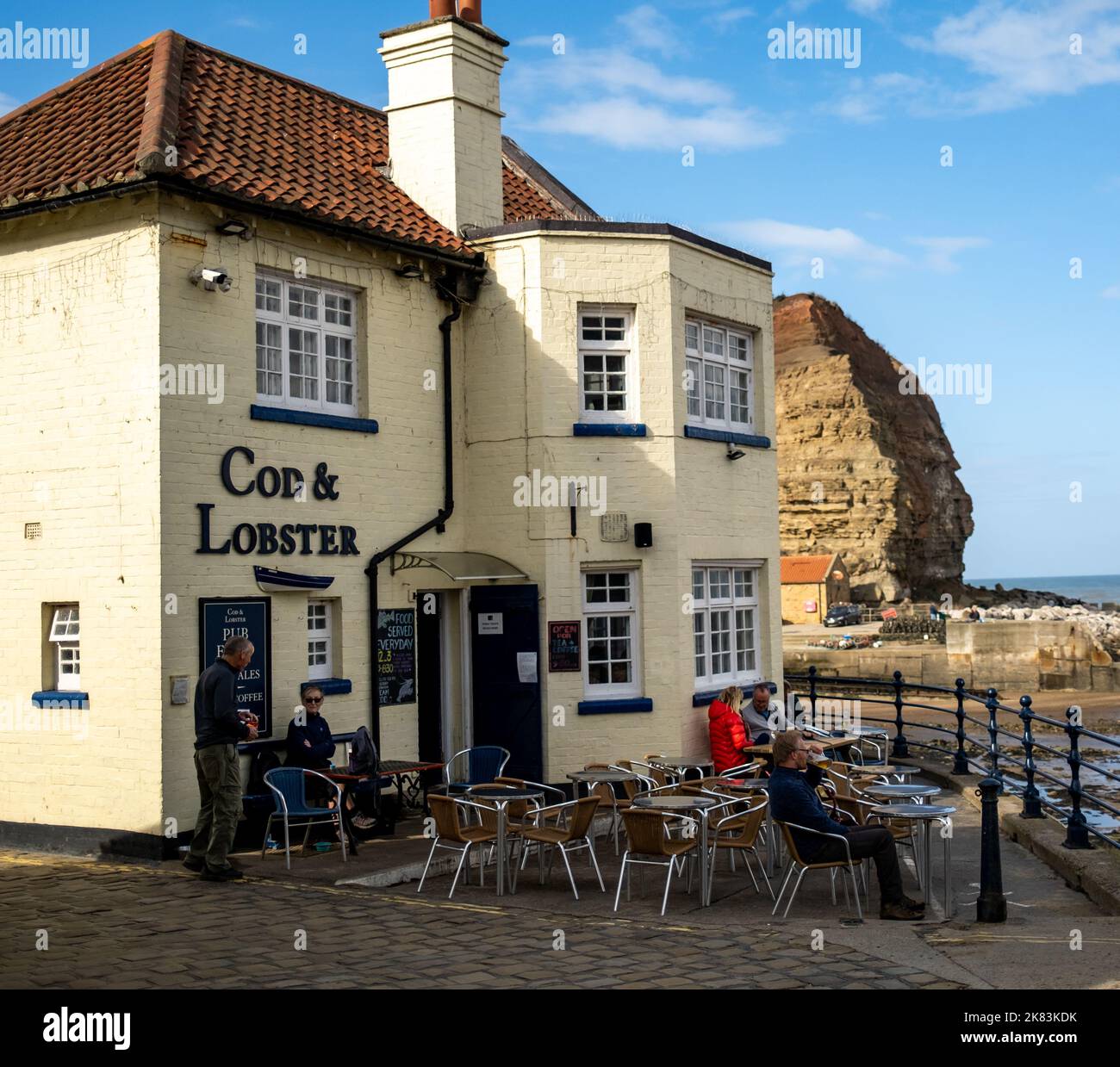 The exterior of the Cod & Lobster bar and restaurant in the seaside ...