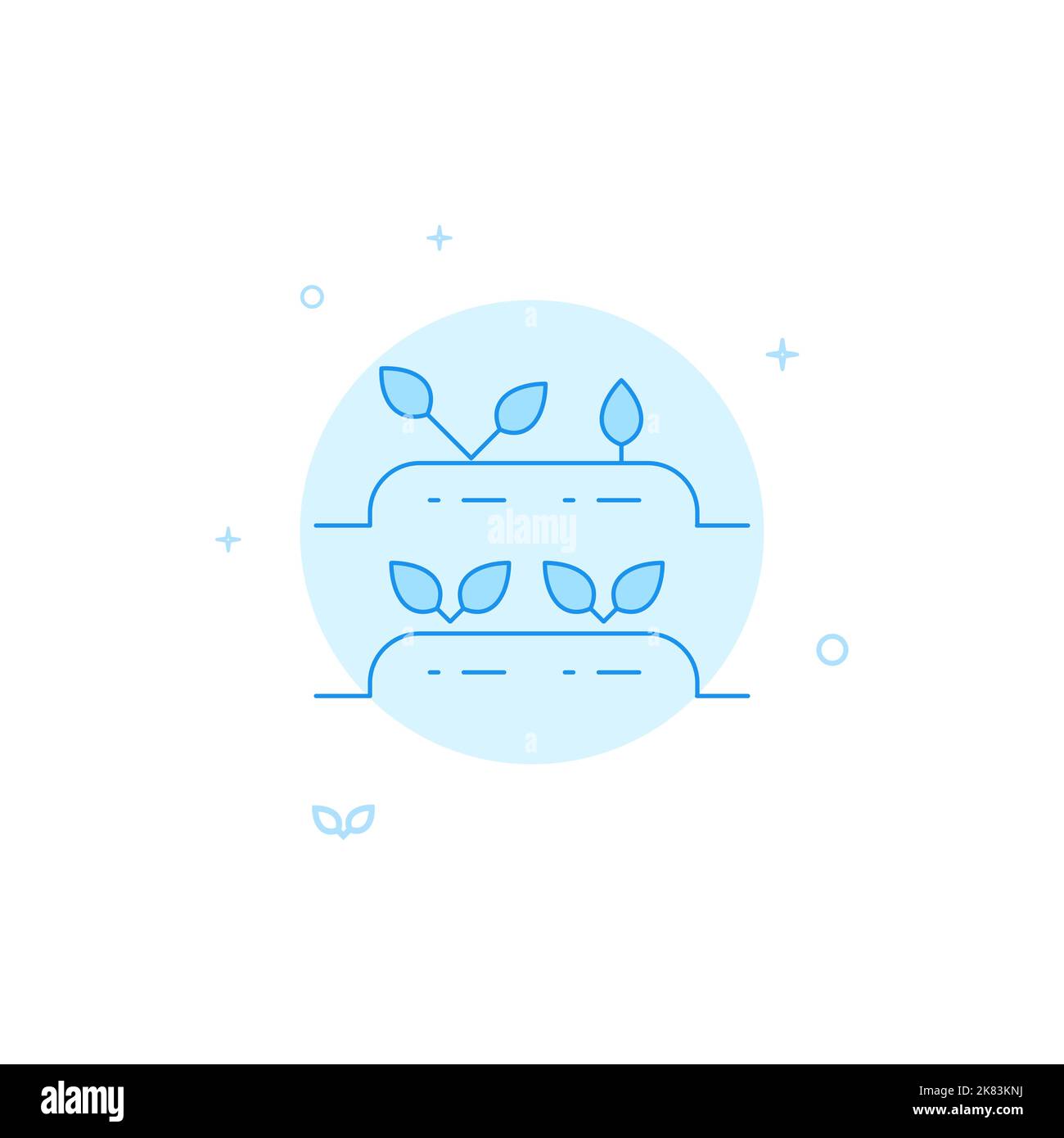 Beds with seedlings vector icon. Flat illustration. Filled line style ...