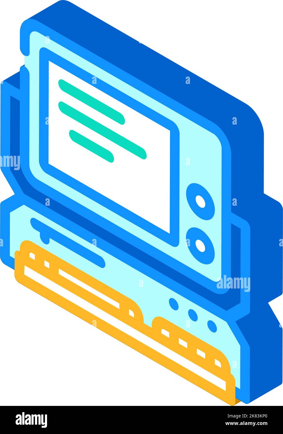 computer pc retro gadget isometric icon vector illustration Stock ...