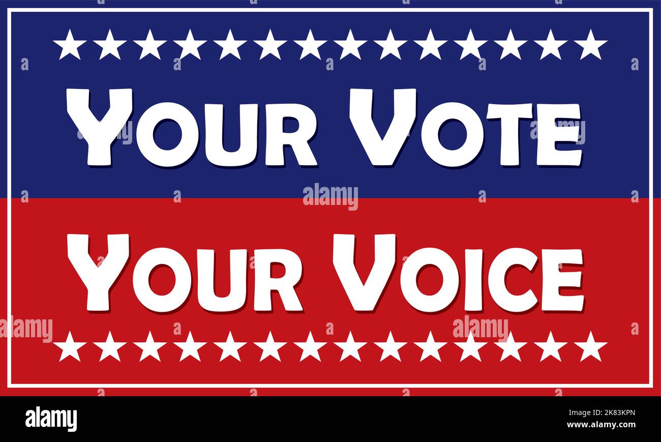 Your Vote Counts Banner American Red White and Blue Stock Vector Image ...