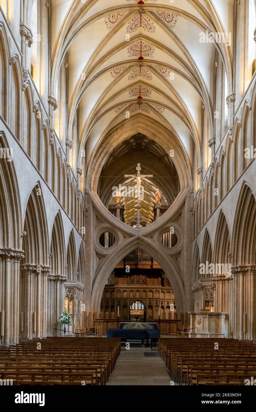 Wells, United Kingdom - 1 September, 2022: interior view of the Wells ...