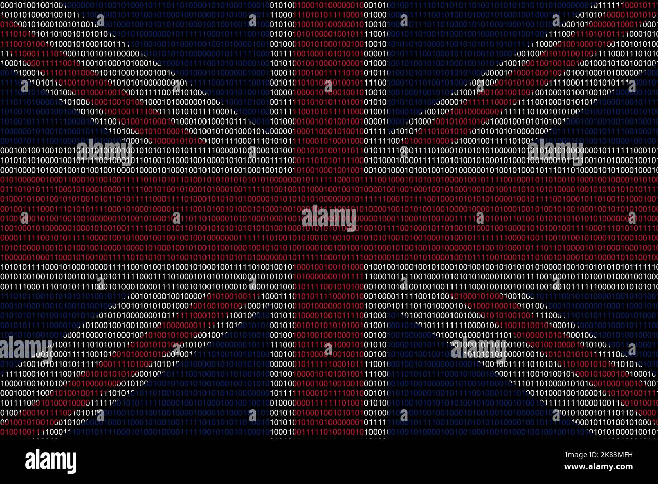 matrix binary code of zeros and ones in united kingdom flag colors ...