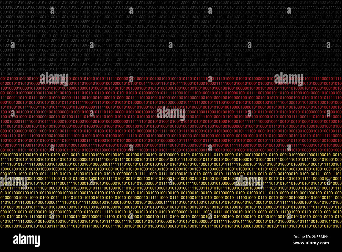 matrix binary code of zeros and ones in germany flag colors. Concept of ...