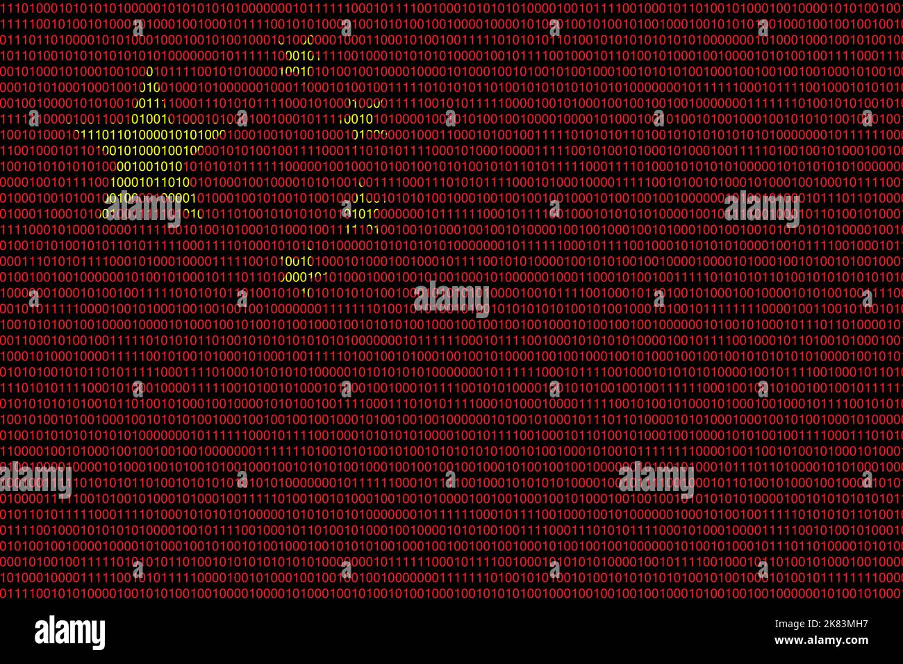 Matrix Binary Code Of Zeros And Ones In China Flag Colors Concept Of Computer Modern Technology