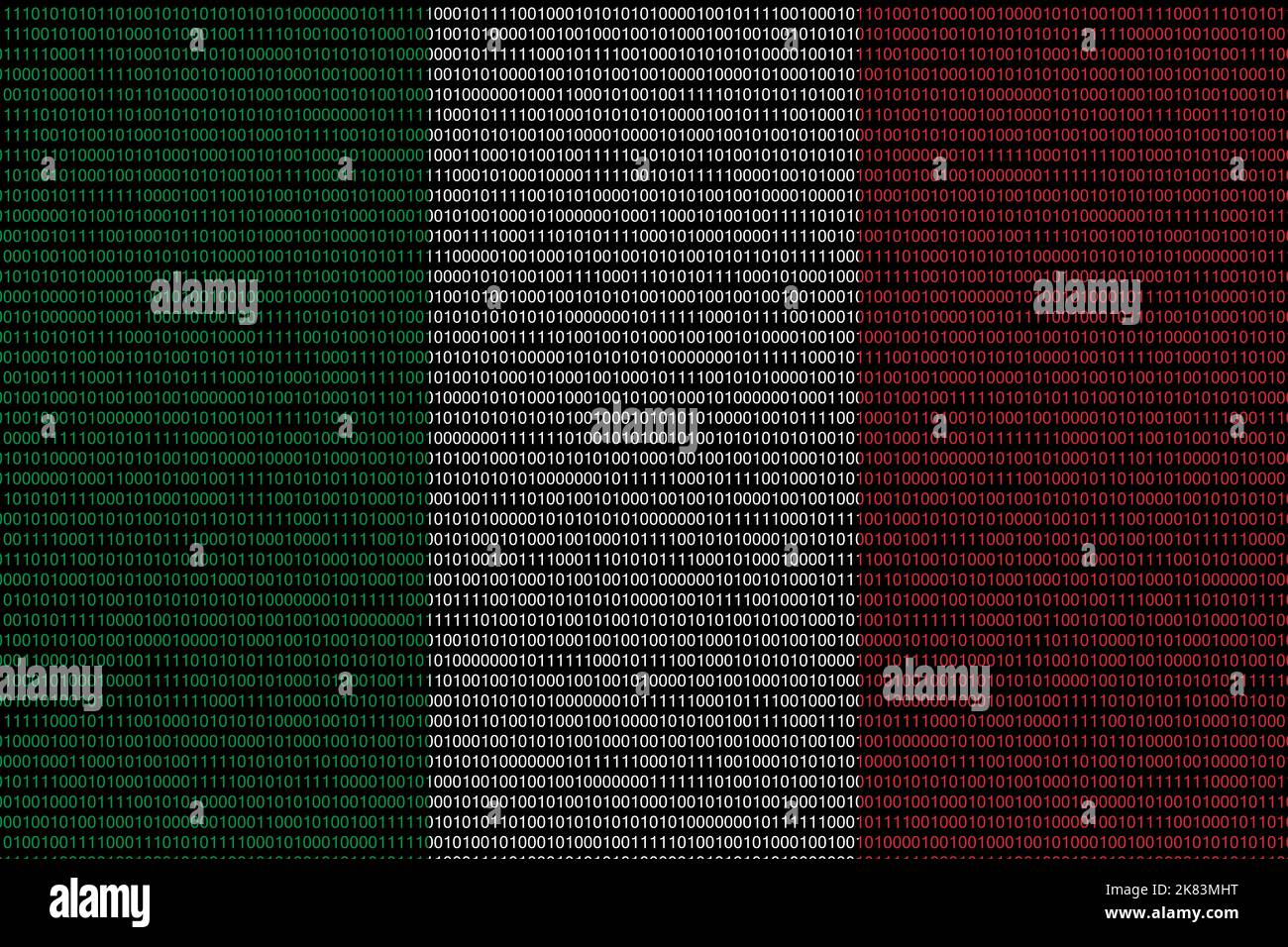 Matrix Binary Code Of Zeros And Ones In Italy Flag Colors Concept Of Computer Modern Technology