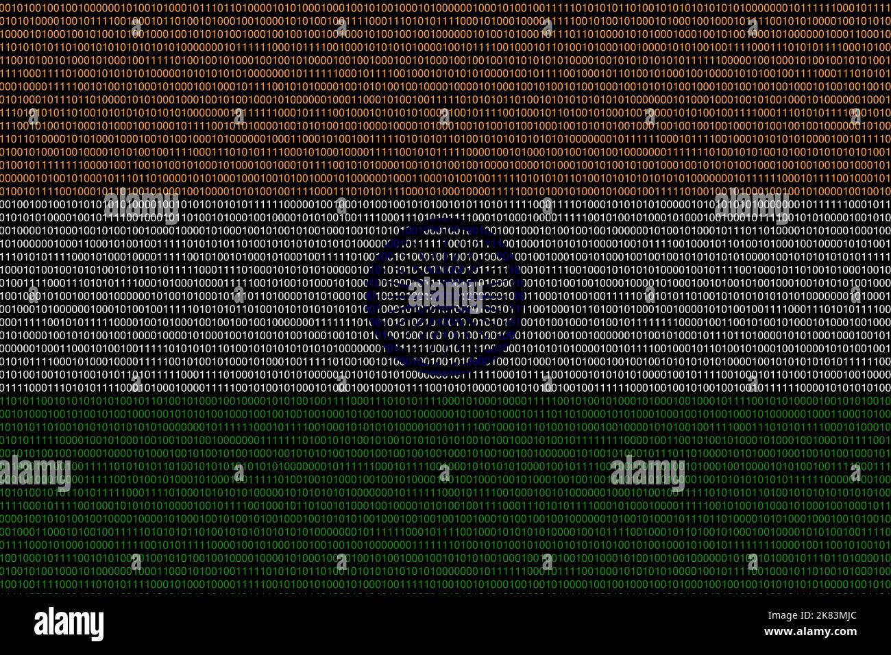 matrix binary code of zeros and ones in india flag colors. Concept of ...