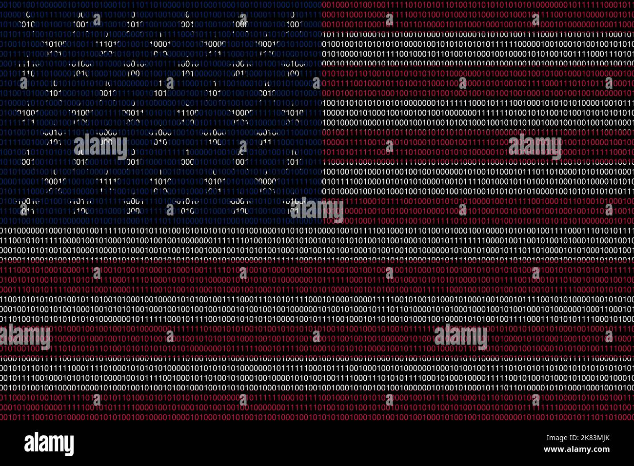 Matrix Binary Code Of Zeros And Ones In Usa Flag Colors Concept Of Computer Modern Technology