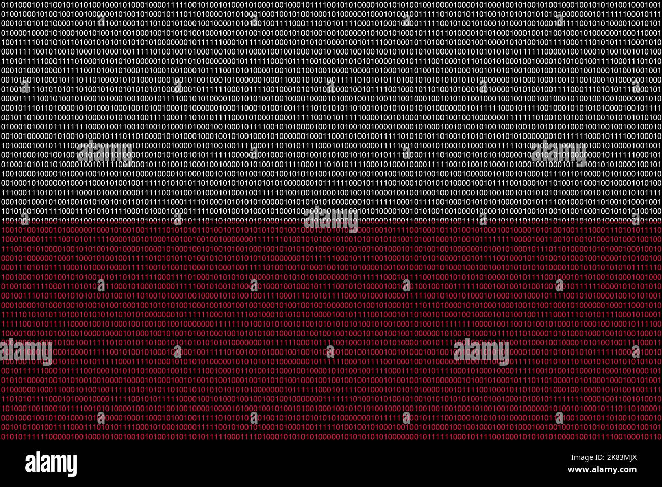 matrix binary code of zeros and ones in poland flag colors. Concept of ...