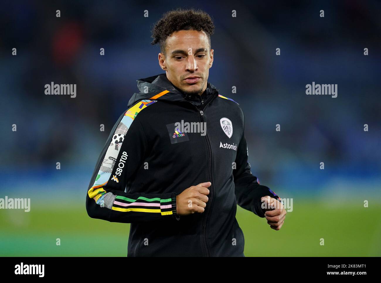 Leeds United's Rodrigo Moreno warming up before the Premier League ...