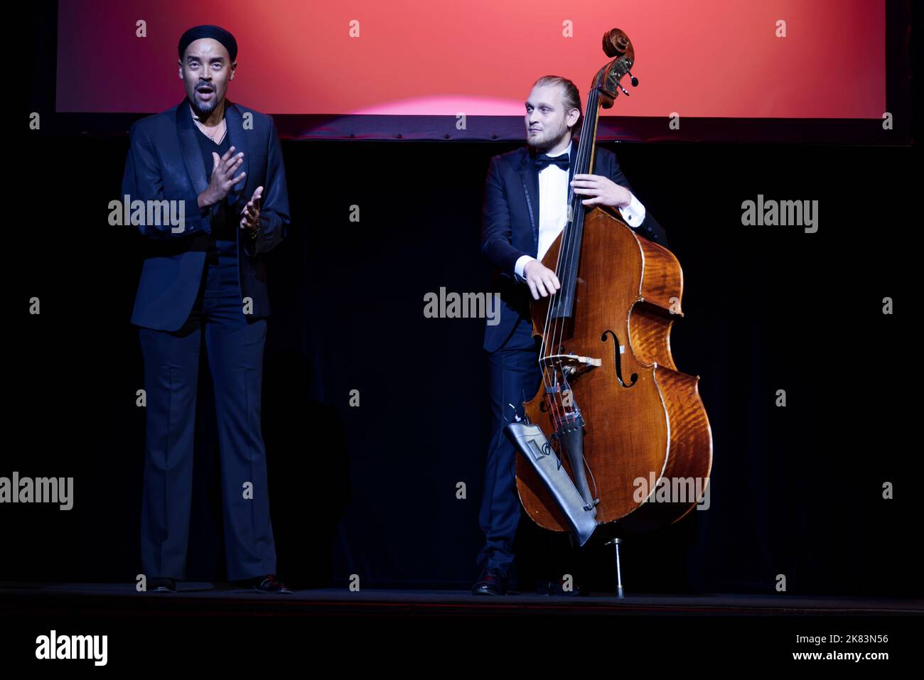 Paris, France. 17th Oct, 2022. Opera singer Fabrice di Falco sings ...