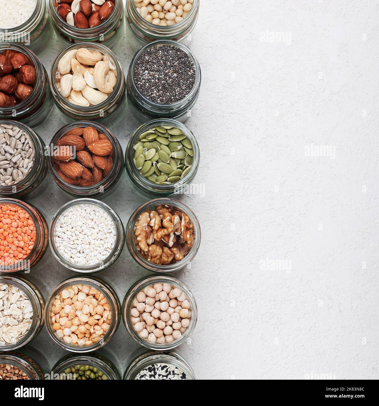 Vegan source of protein. an assortment of healthy vegetarian food. top ...