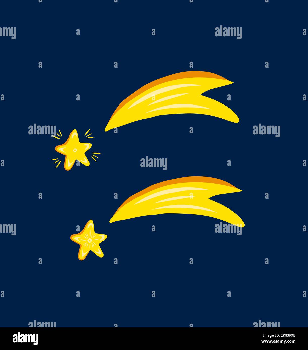 Shooting stars icon. Comet tail or star trail. Christmas star. Dream ...