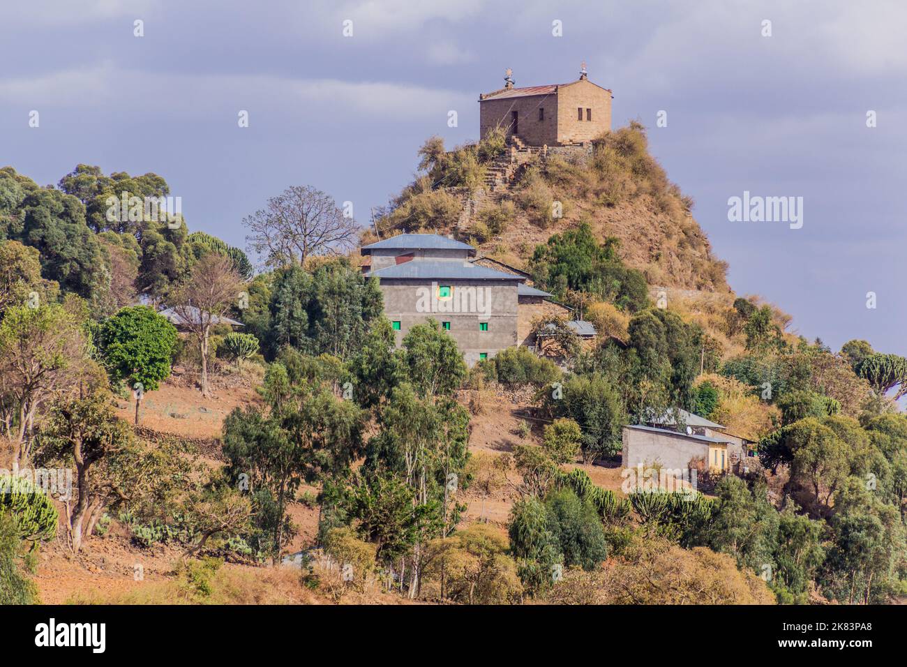 Hiiltop Abba Pantelewon Monastery near Axum, Ethiopia Stock Photo - Alamy