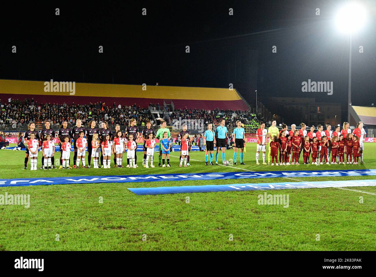Rome, Italy. 20th Oct, 2022. Line up during the UEFA Women’s Champions ...