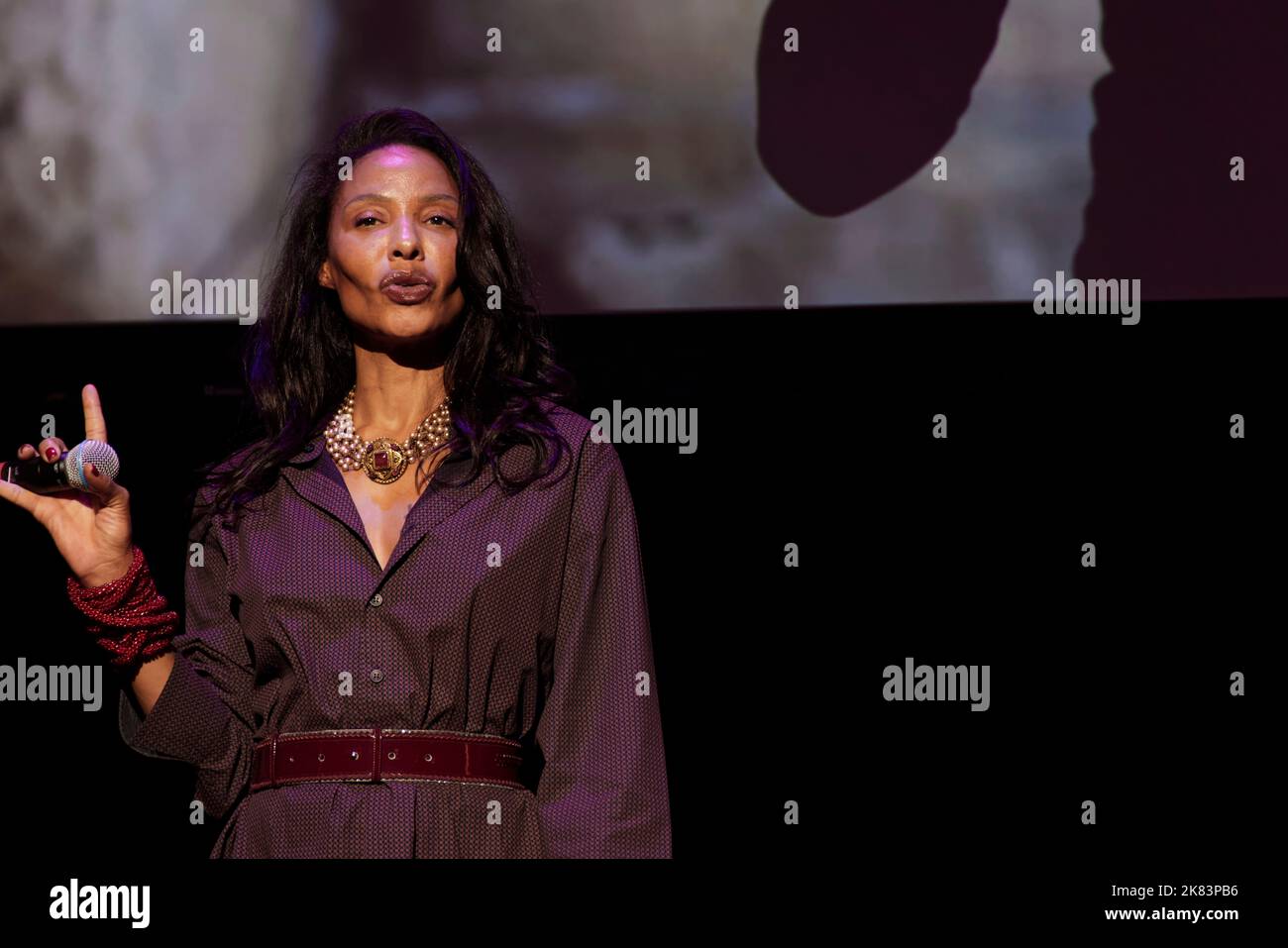 Paris, France. 17th Oct, 2022. Singer Raby sings KAZALA during the ...