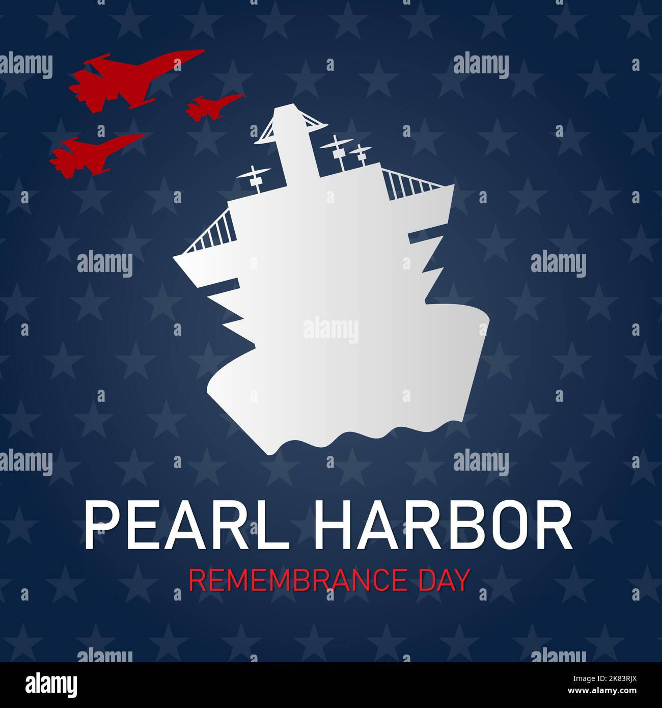 Pearl Harbor Remembrance Day. Holiday concept. December 7 Stock Vector ...