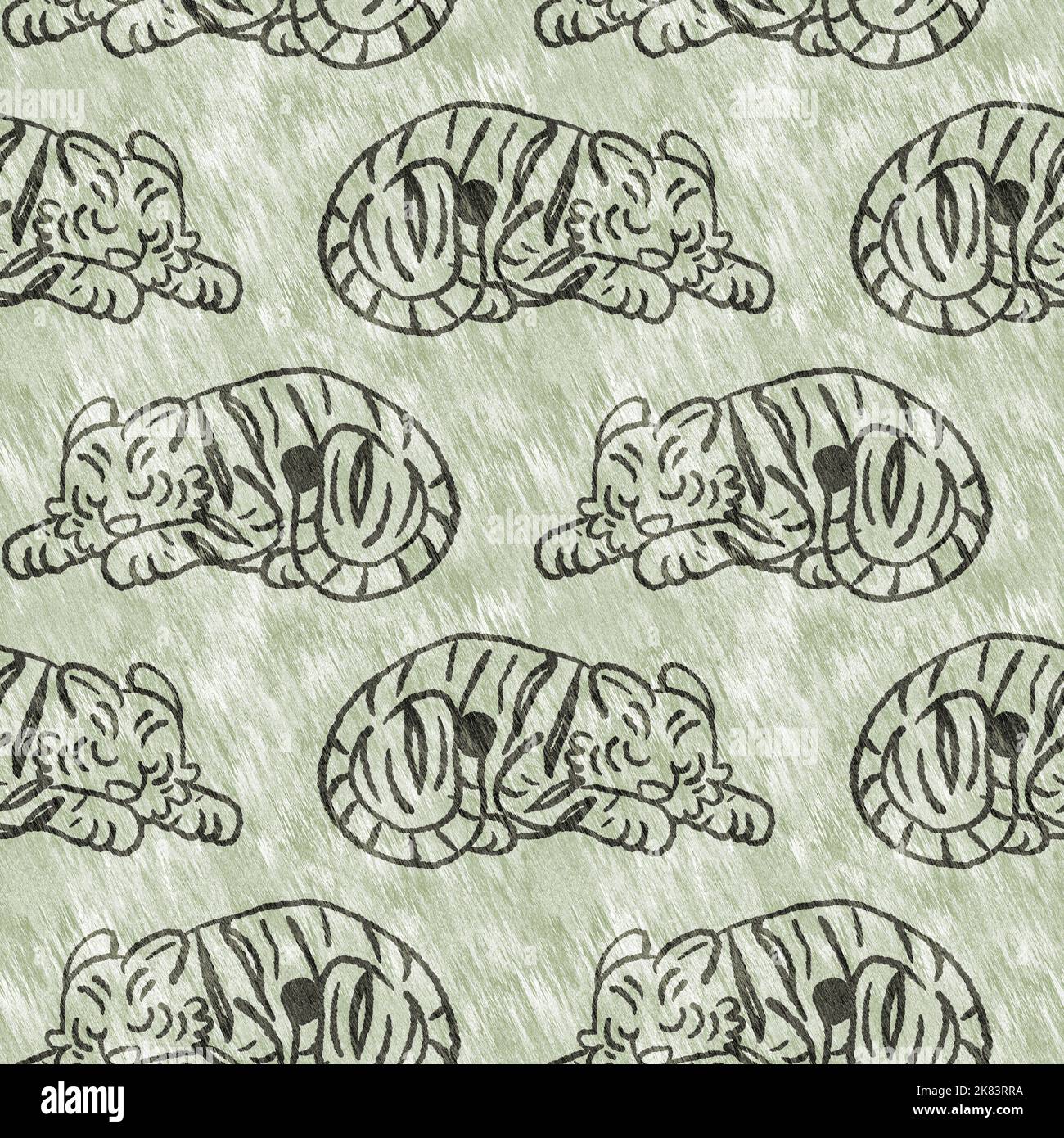 Cute safari wild tiger animal pattern for babies room decor. Seamless ...