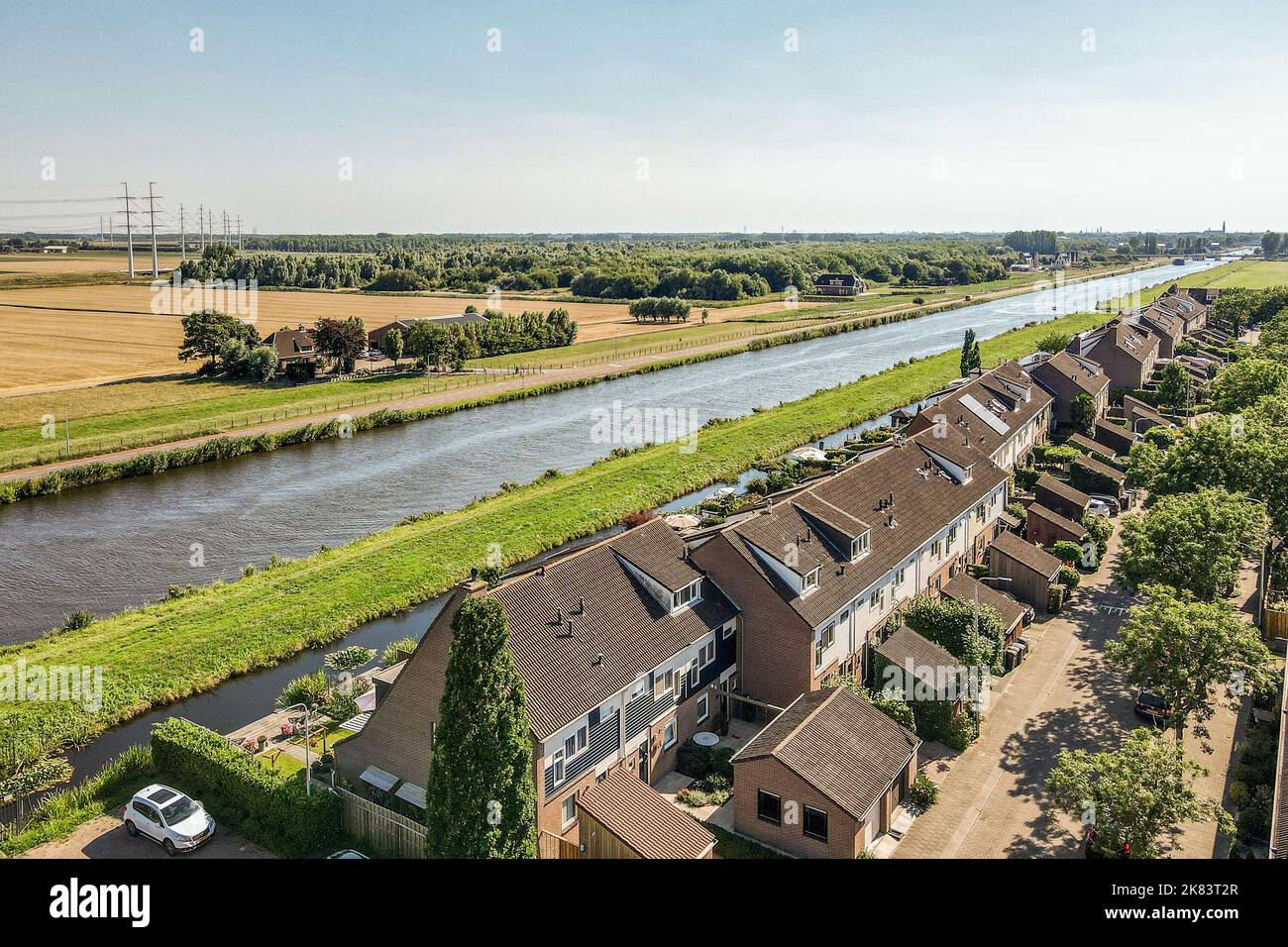 Panoramic view of high rise buildings and trees from height Stock Photo ...