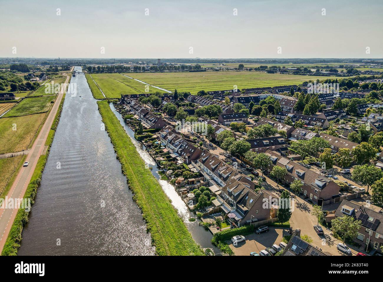Panoramic view of high rise buildings and trees from height Stock Photo ...