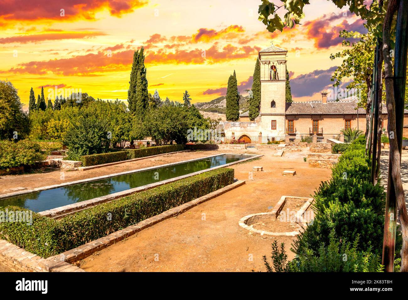 The nasrid palace of the alhambra in the morning hi-res stock ...