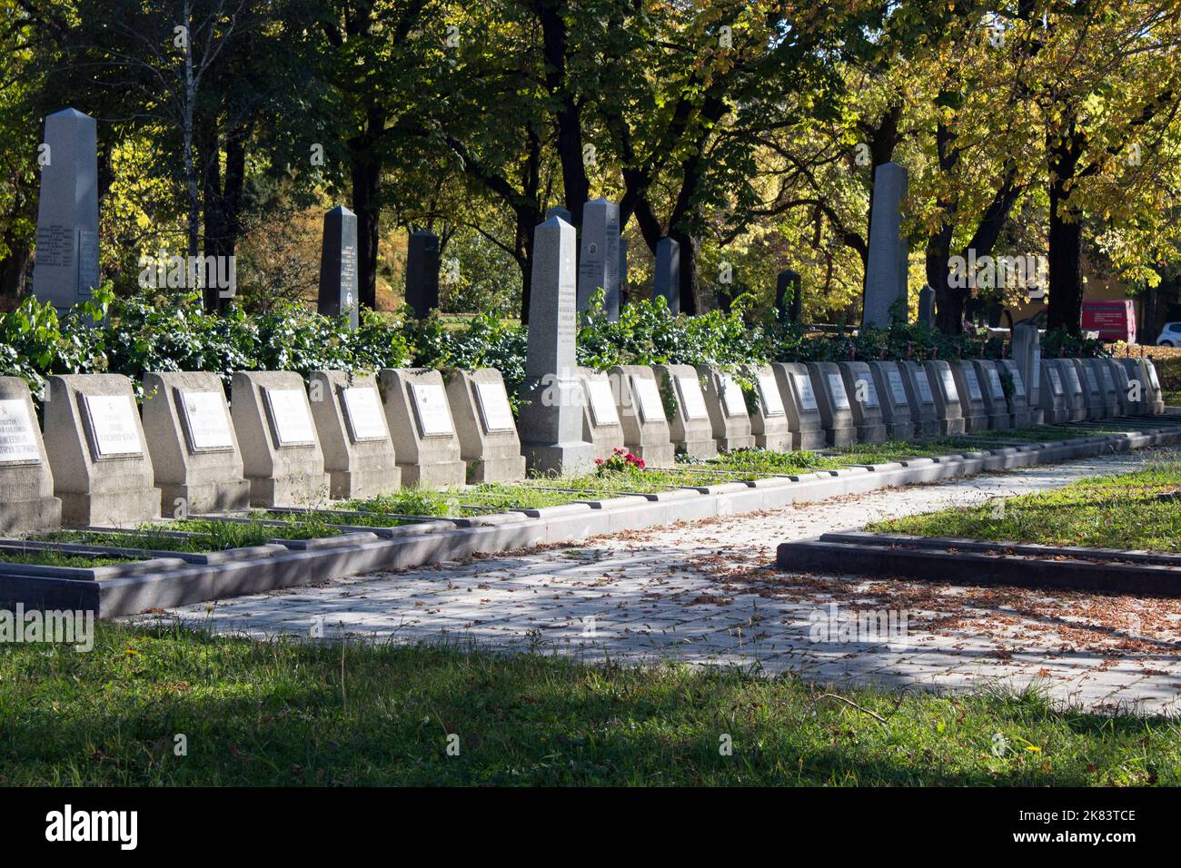 Graves of Soviet military officers who died during the 1956 Hungarian ...