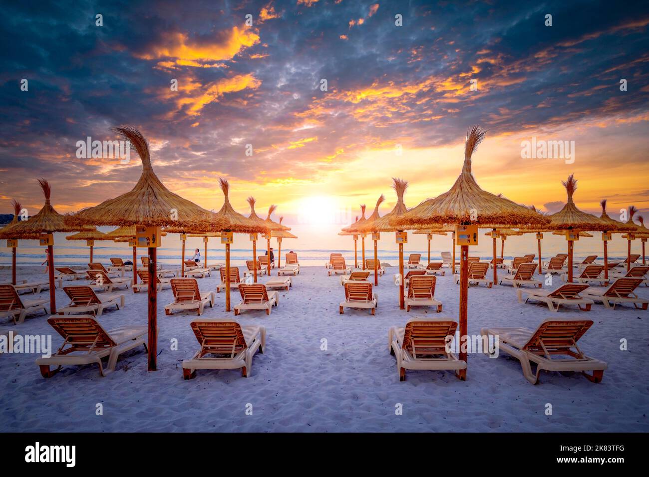 Beach of Sa Coma in Mallorca, Spain Stock Photo - Alamy