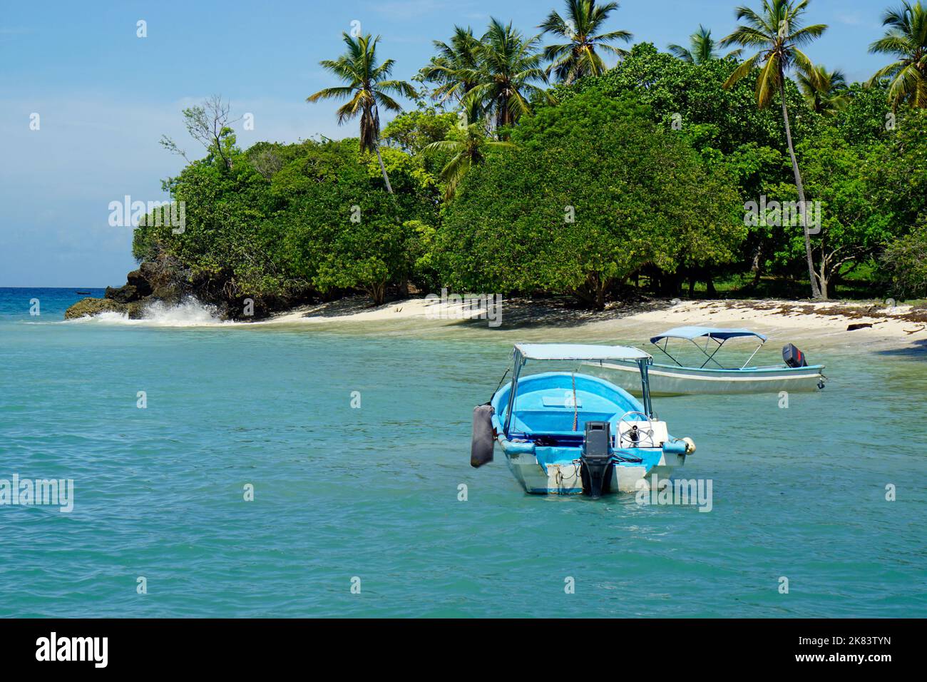 tropical bay on samana peninsula in the domincan republic Stock Photo ...