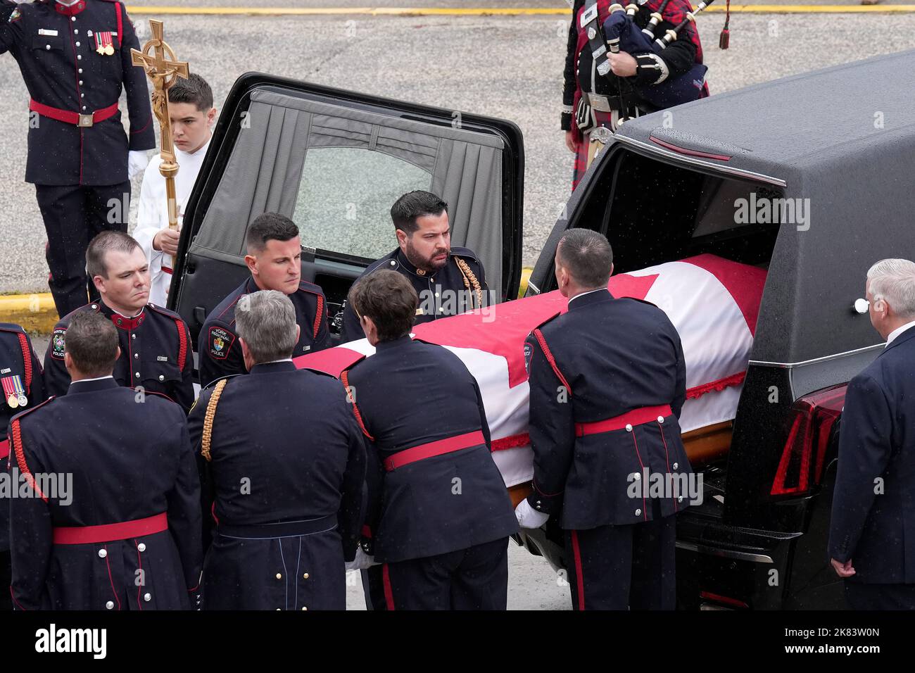 The casket of South Simcoe Police Service constable Morgan Russell is ...